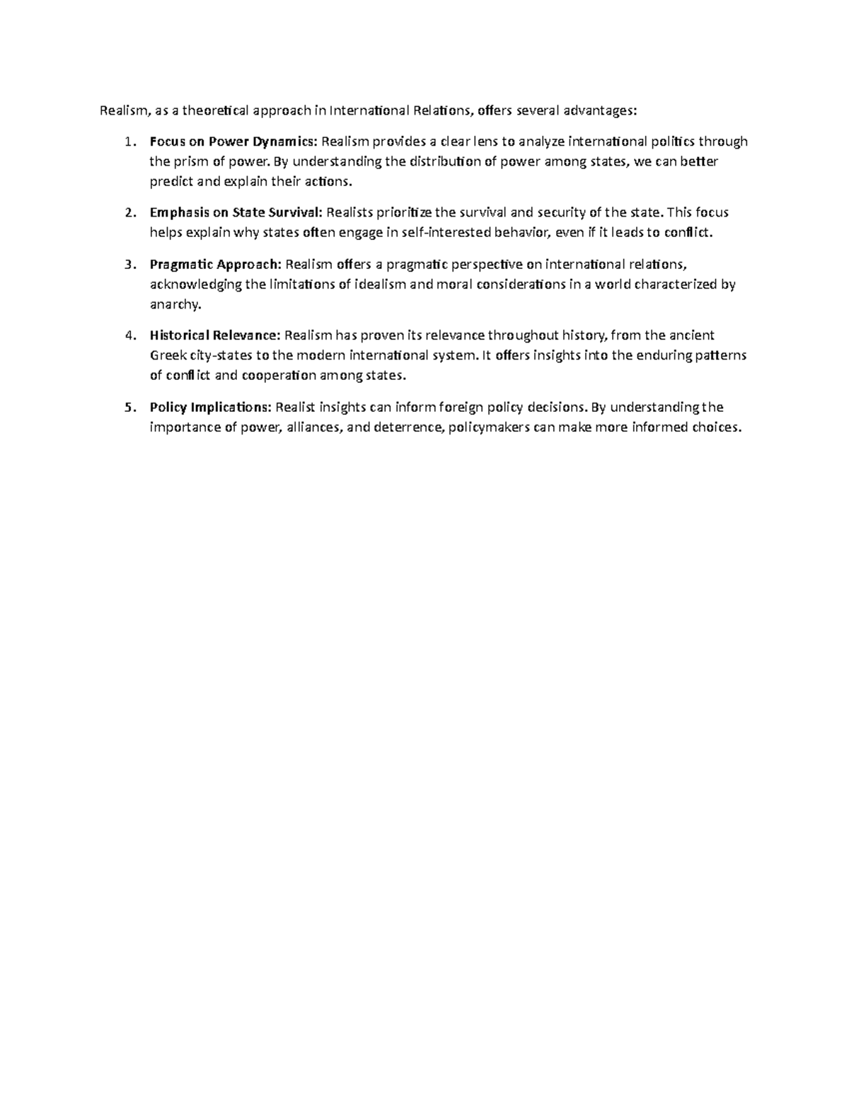 Why Realism Is Good Approach - Realism, as a theoretical approach in ...