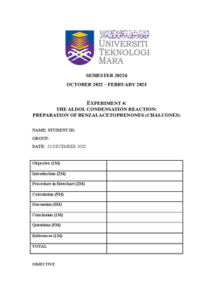 CHM557 Lab Manual Experiment 4 - SEMESTER 20224 OCTOBER 2022 - FEBRUARY ...