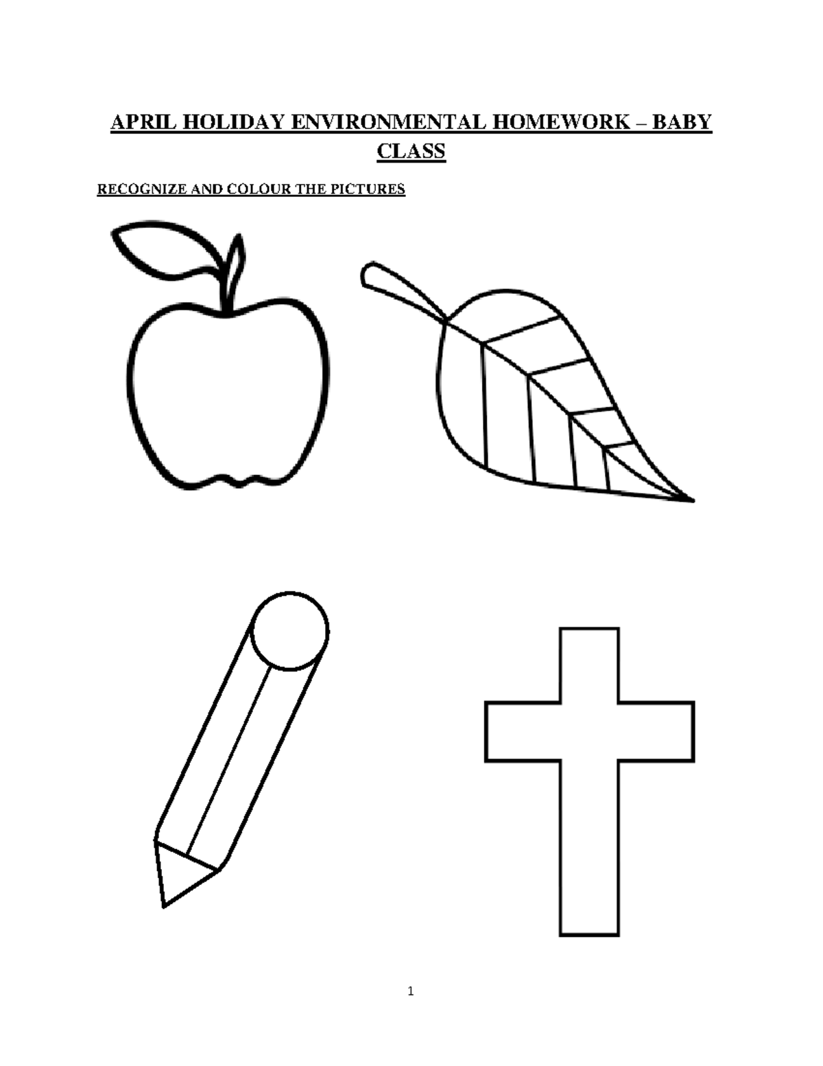 Playgroup Holiday Assignment Teacher - APRIL HOLIDAY ENVIRONMENTAL ...