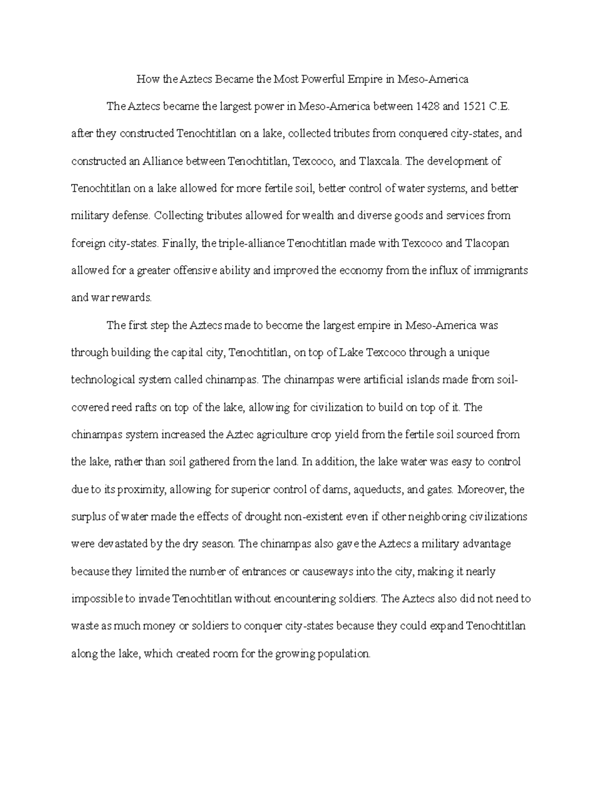 How the Aztecs Became the Most Powerful Empire in Meso-America - Studocu