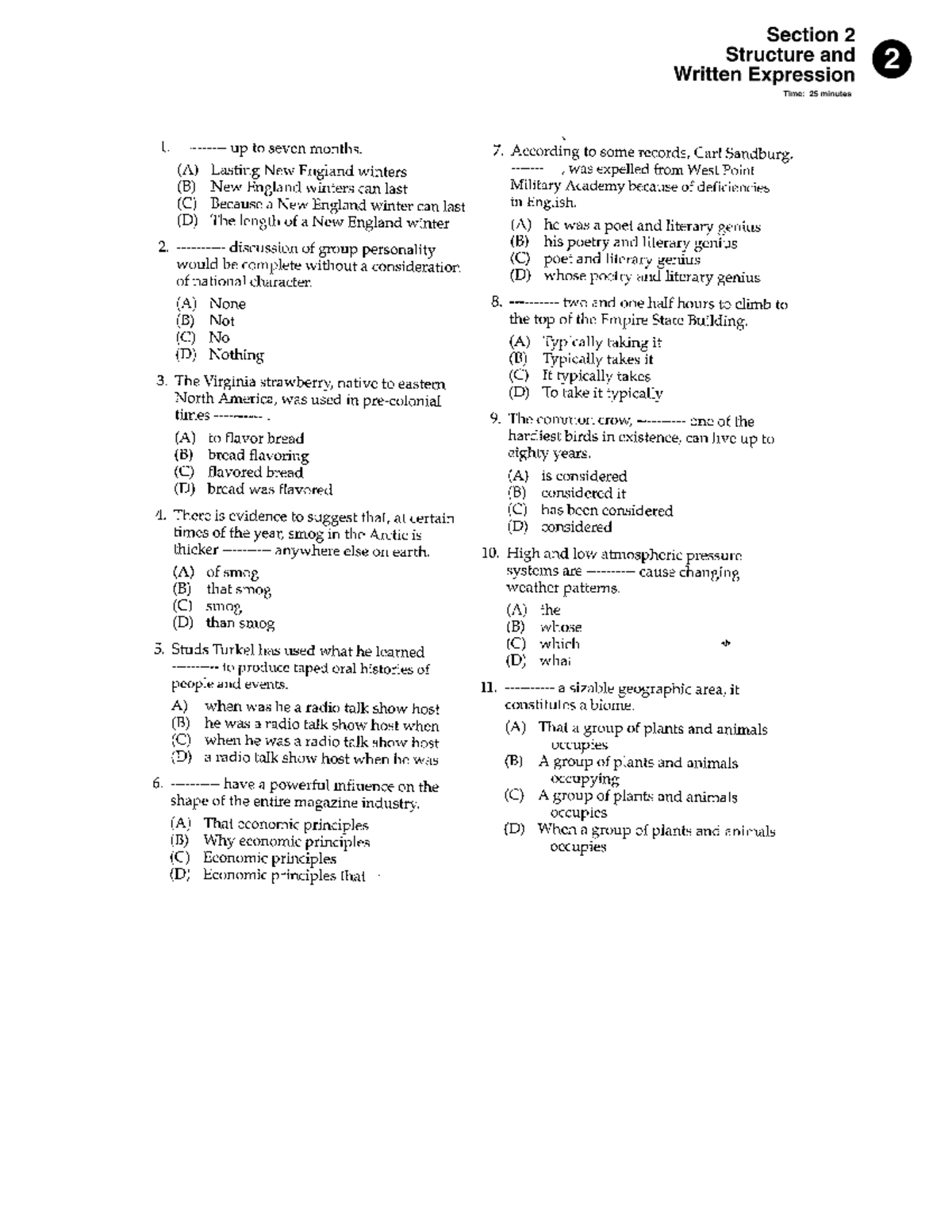 Wrtitten AND Structure Finial TEST 8TH - Section 2 Structure and 2 ...