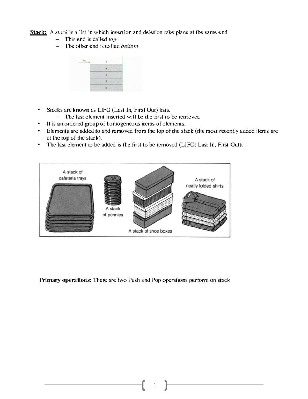 Data Structure Stack And Recursion Stack A Stack Is A List In Which Insertion And Deletion
