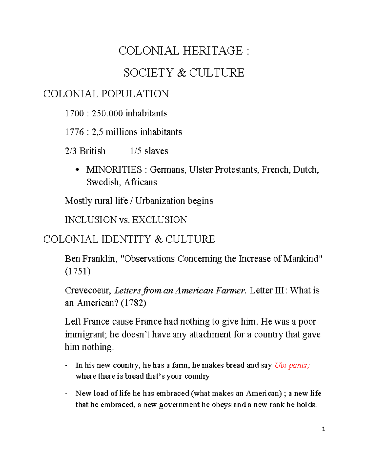 5. Colonial society & culture - COLONIAL HERITAGE : SOCIETY & CULTURE ...