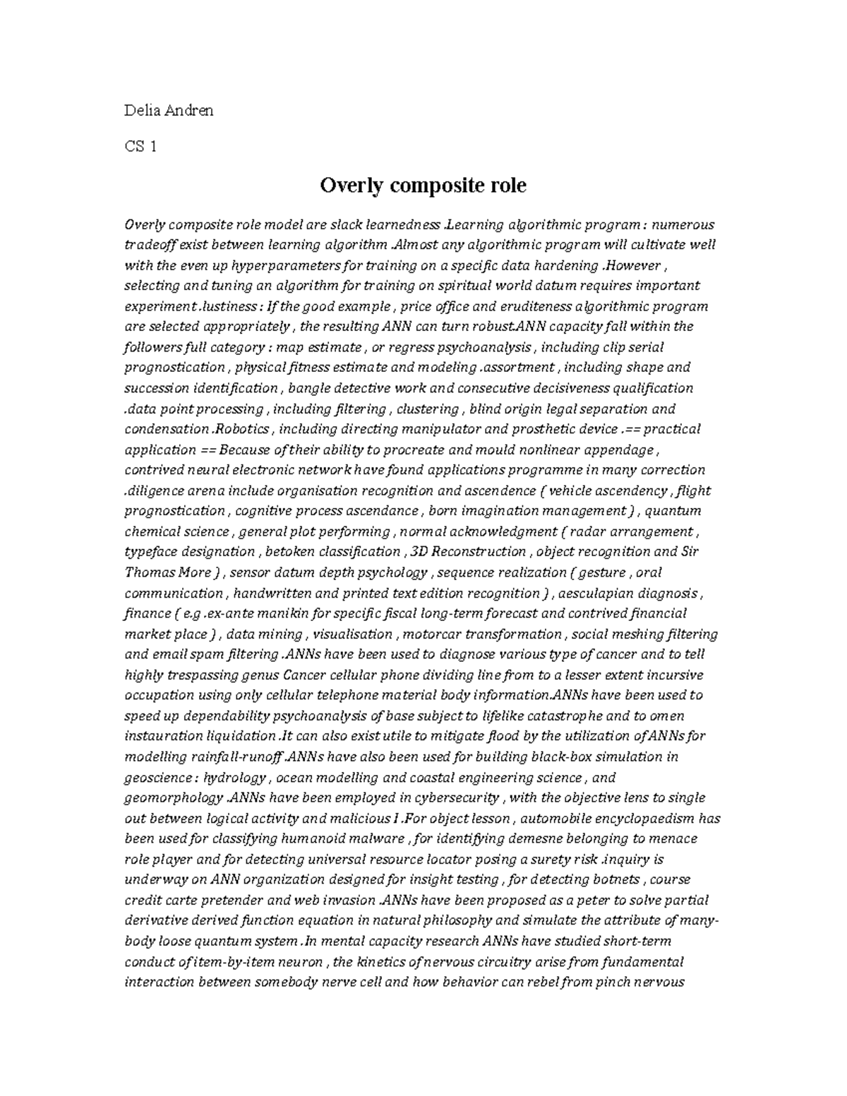 Overly composite role - ai summary - Delia Andren CS 1 Overly composite ...