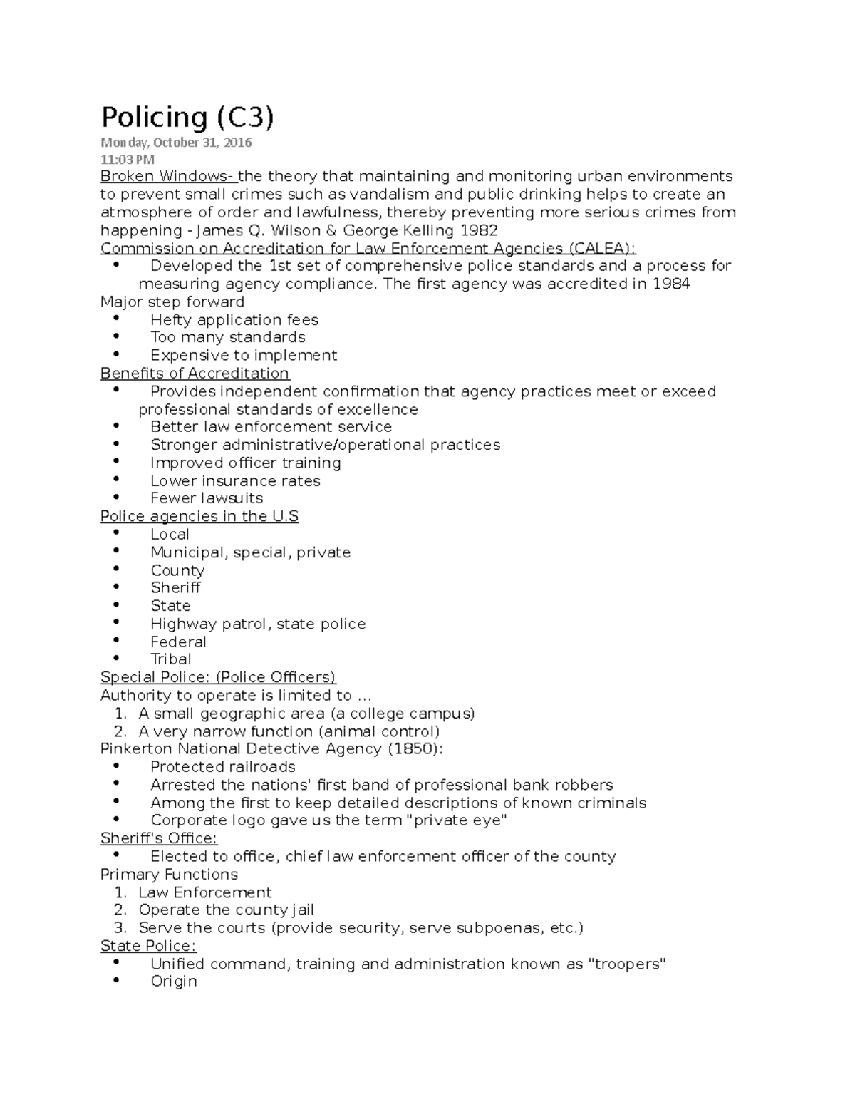 Policing (C3) - Different types of police forces and agencies ...