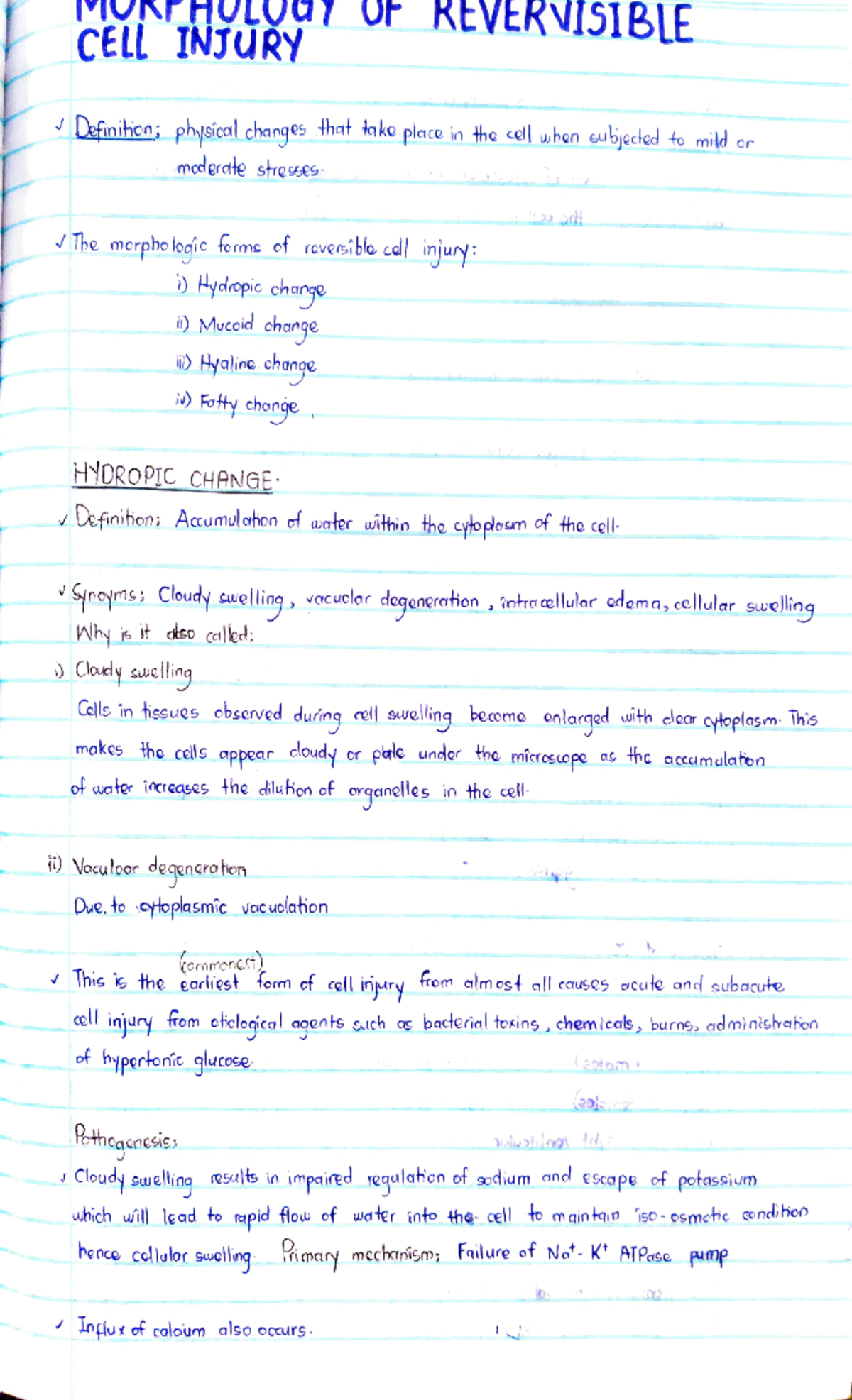 Cell Injury - notes - M.med Obs/gyn - Studocu
