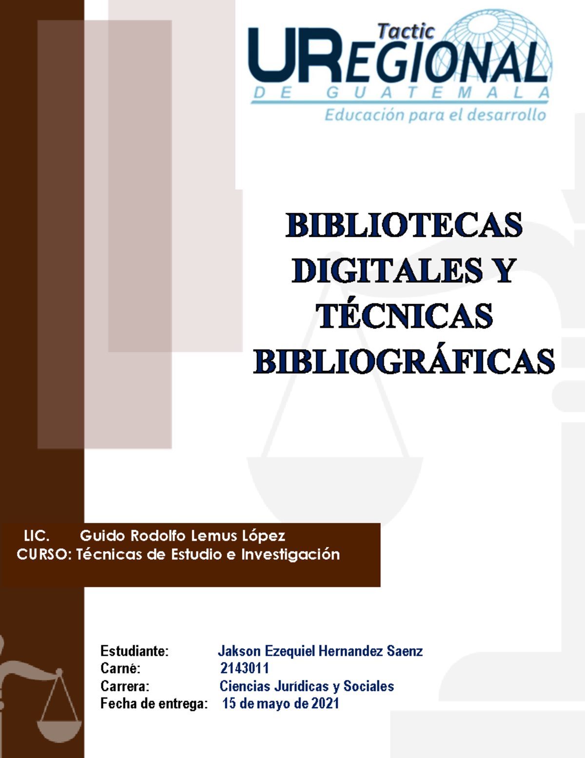 Tecnicas de Estudio e Investigacion Tecnicas Bibliograficas 2143011 ...
