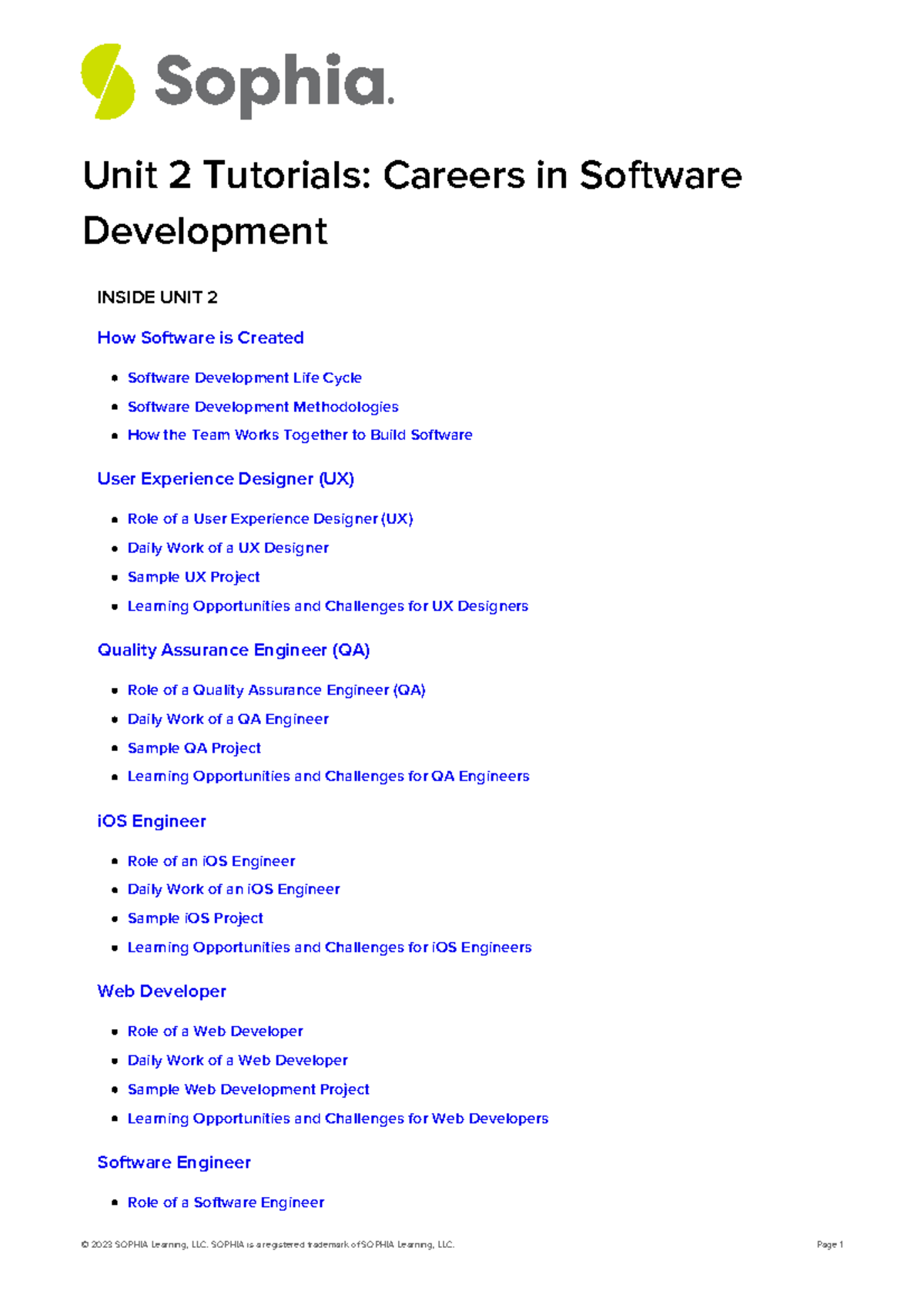 Unit 2 tutorials careers in software development - Unit 2 Tutorials ...