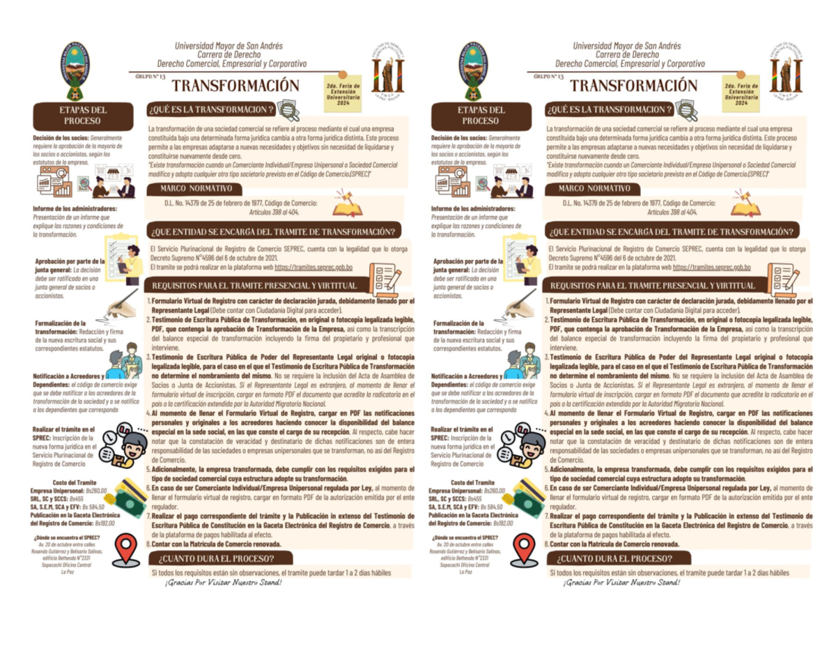 Folleto - infografía de Transformación - SPREC - Universidad Mayor de ...