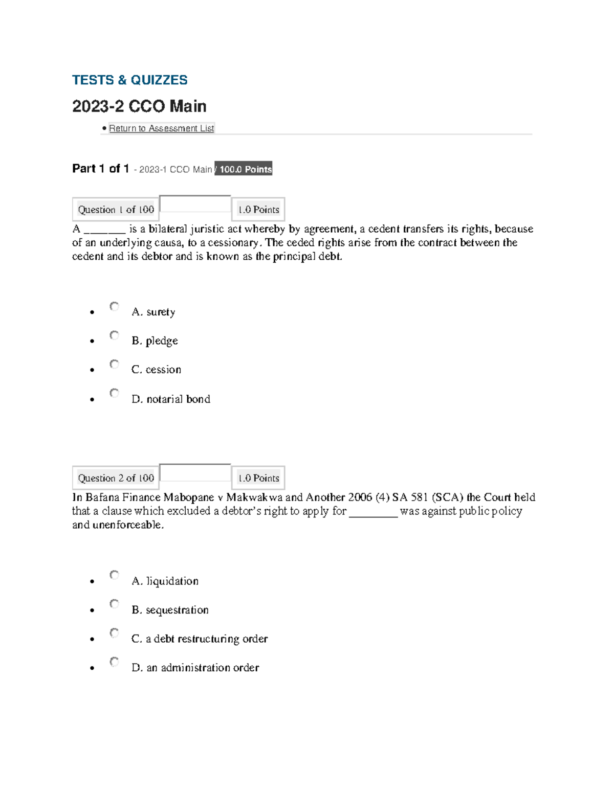Coo main - NOTES - TESTS & QUIZZES 2023 - 2 CCO Main Return to ...