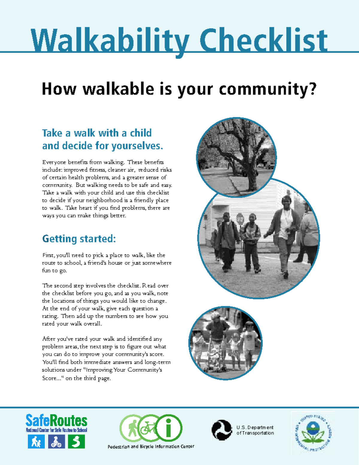 Walkability copy - Walkability Checklist How walkable is your community ...