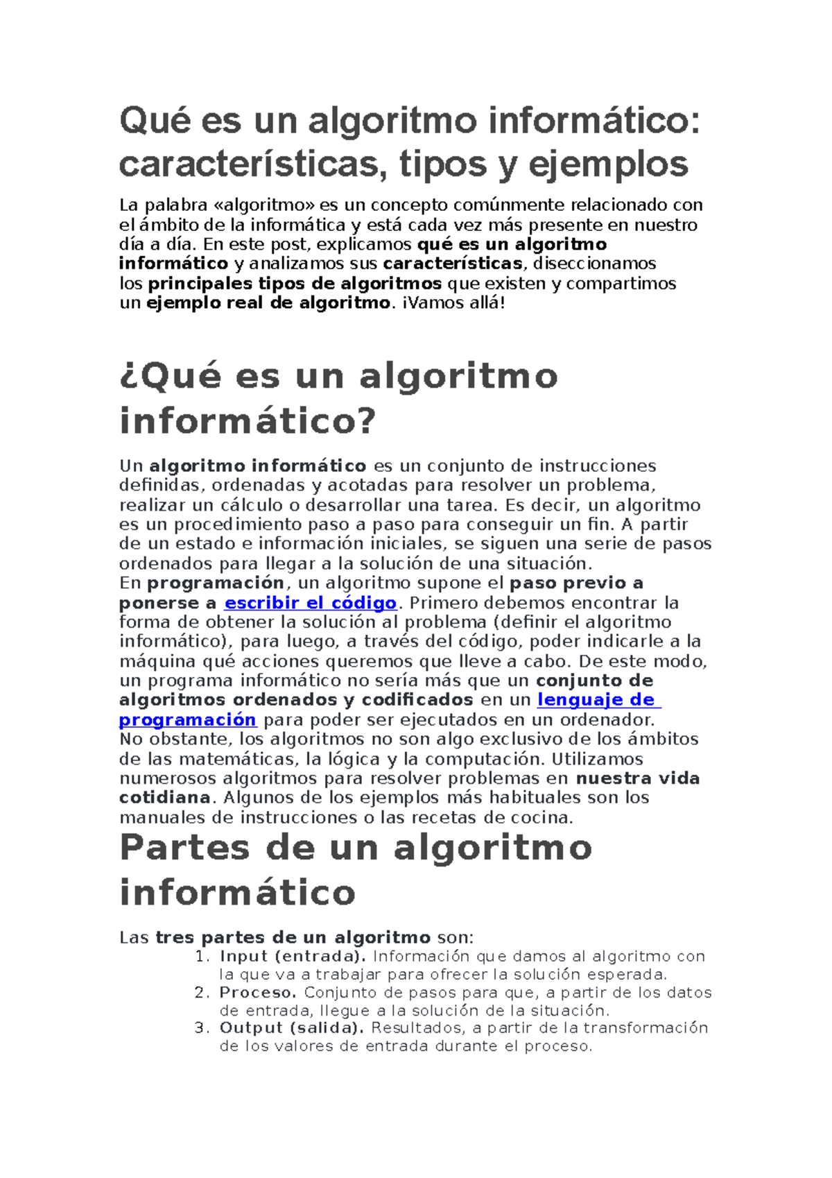 Principios de algoritmos - Qué es un algoritmo informático ...
