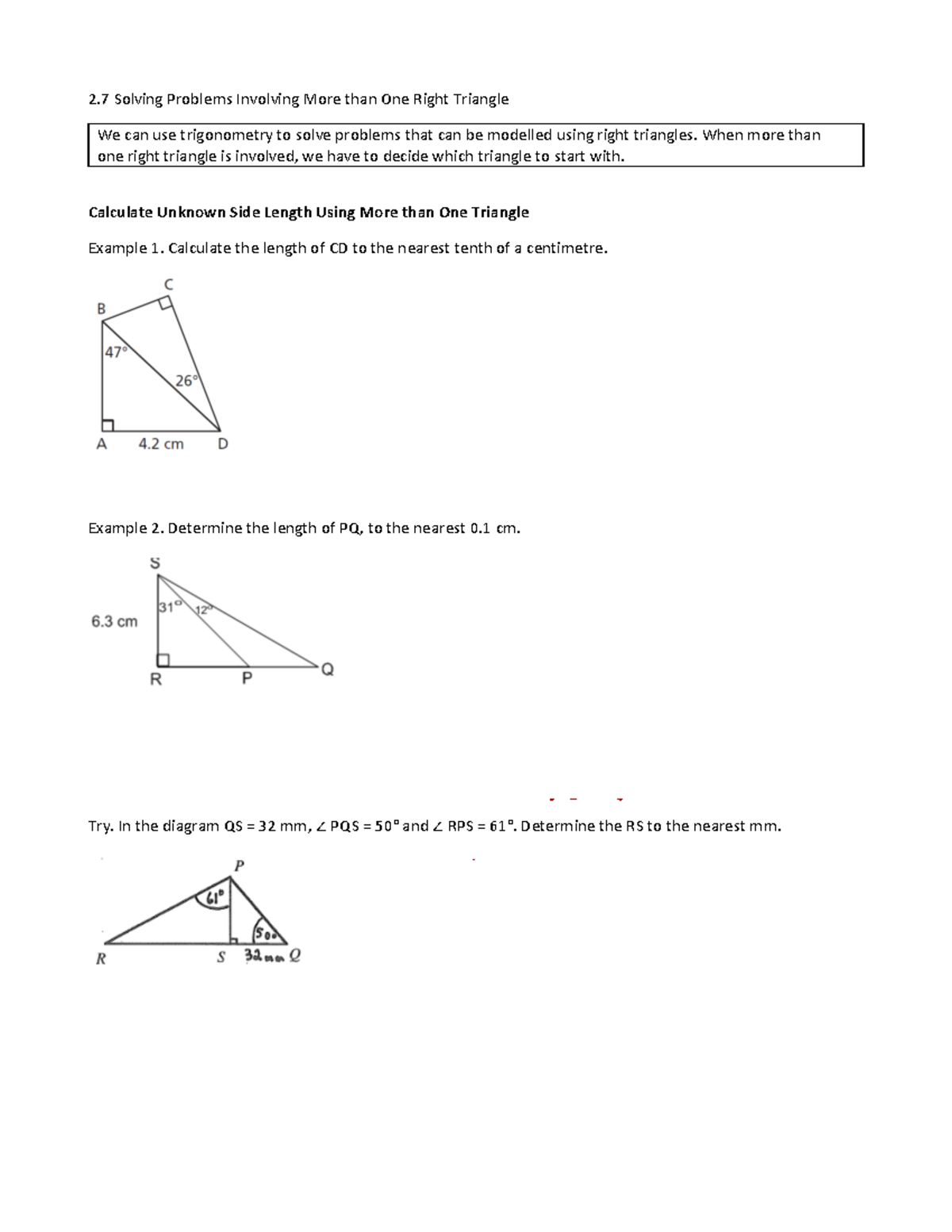 math Review Skills Packet - 2 Solving Problems Involving More than One ...