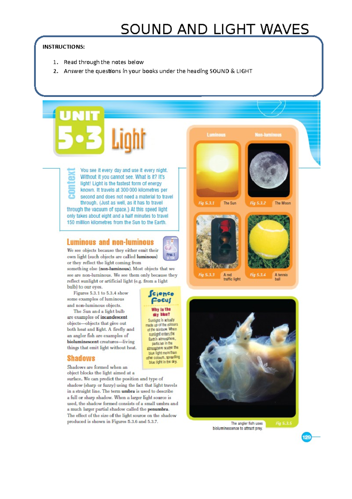 06b. how sound and light waves work - INSTRUCTIONS: Read through the ...