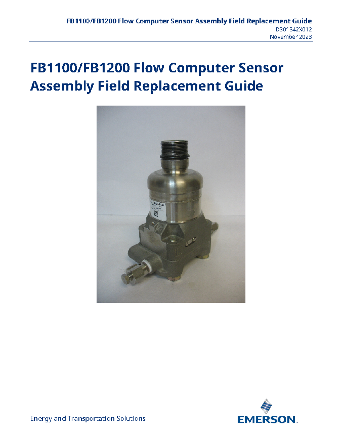 Fb1100 fb1200 flow computer sensor assembly field replacement guide en ...