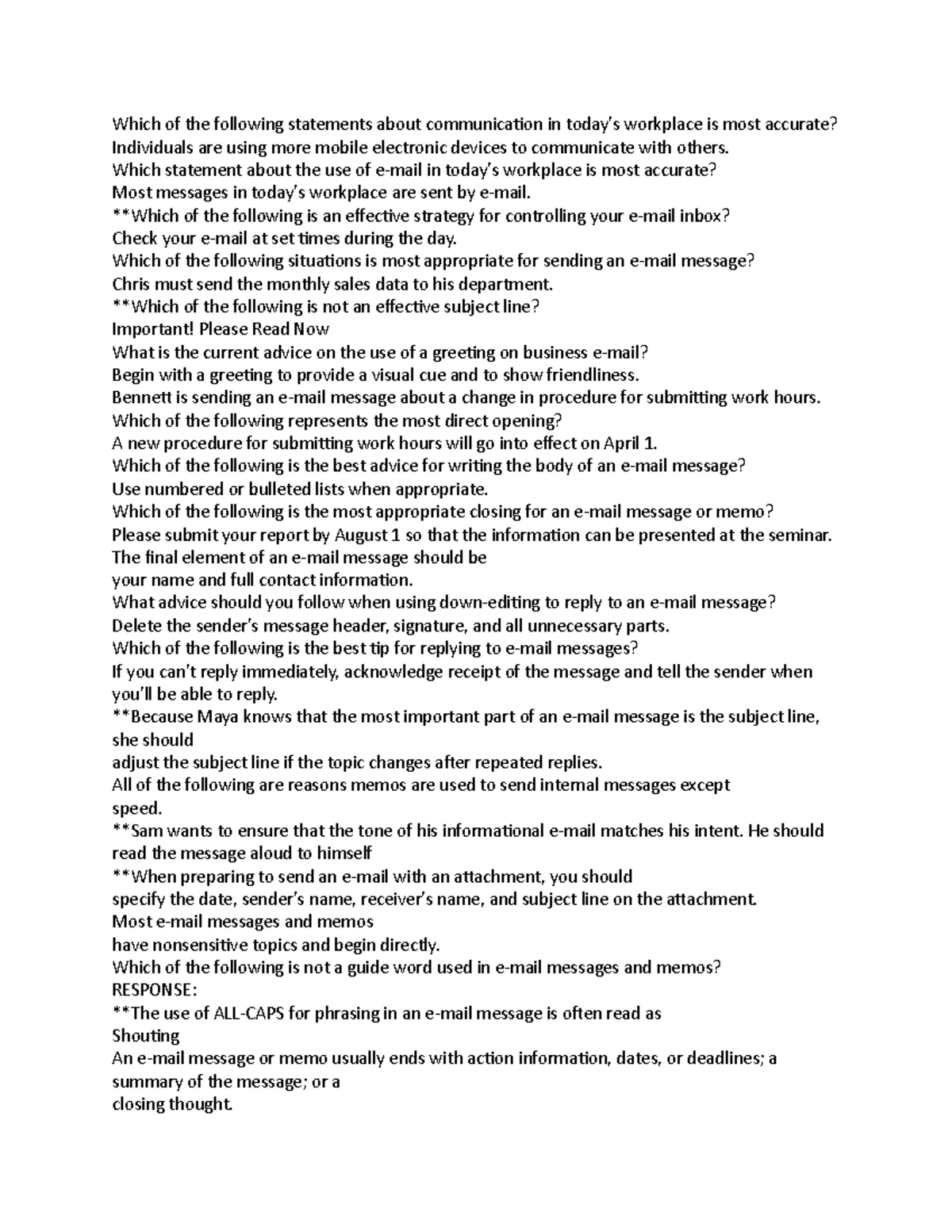Which of the following statements about communication in today - Which ...