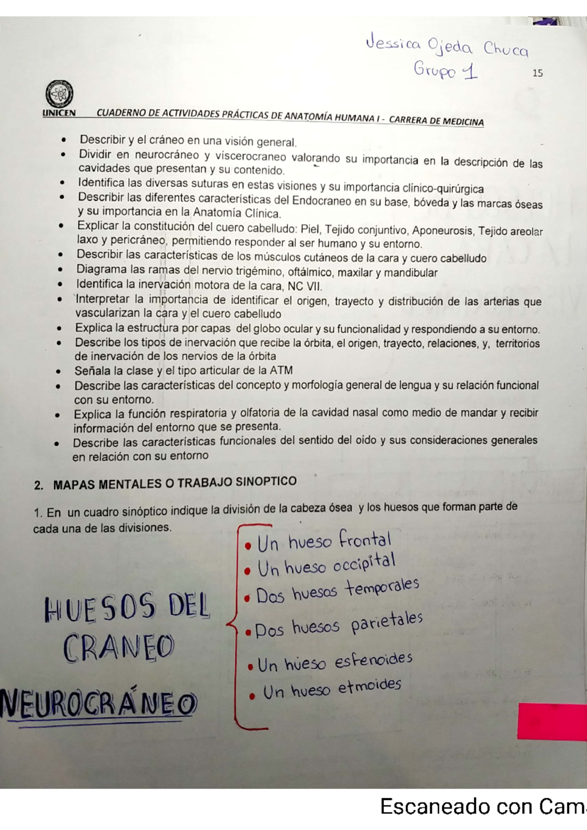 Anatomia Jessica Ojeda - Jessica Ojeda Chuca Grupo 1 15 UNICEN CUADERNO ...