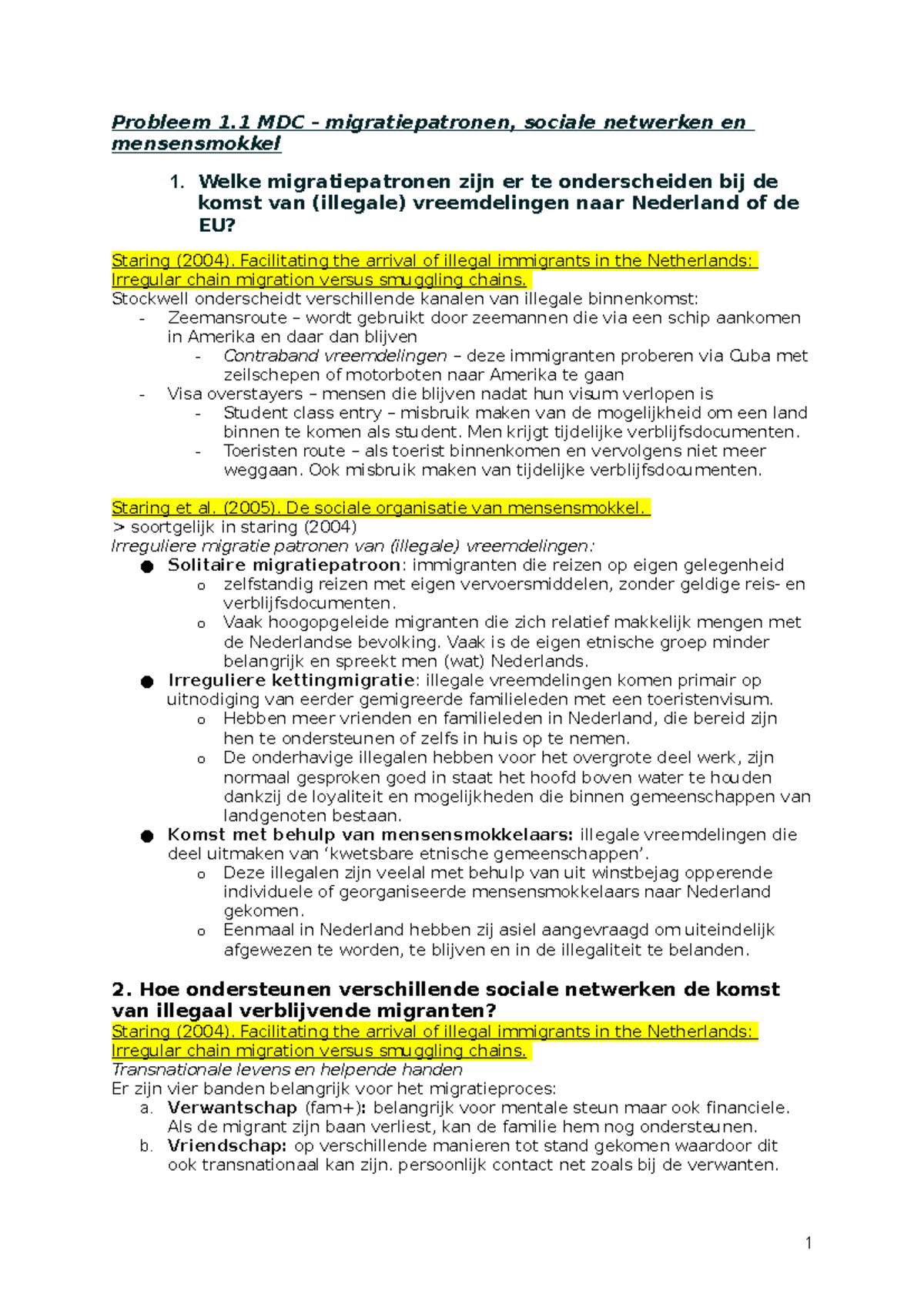 Alle problemen uitwerkingen - Probleem 1 MDC - migratiepatronen, sociale netwerken en ...