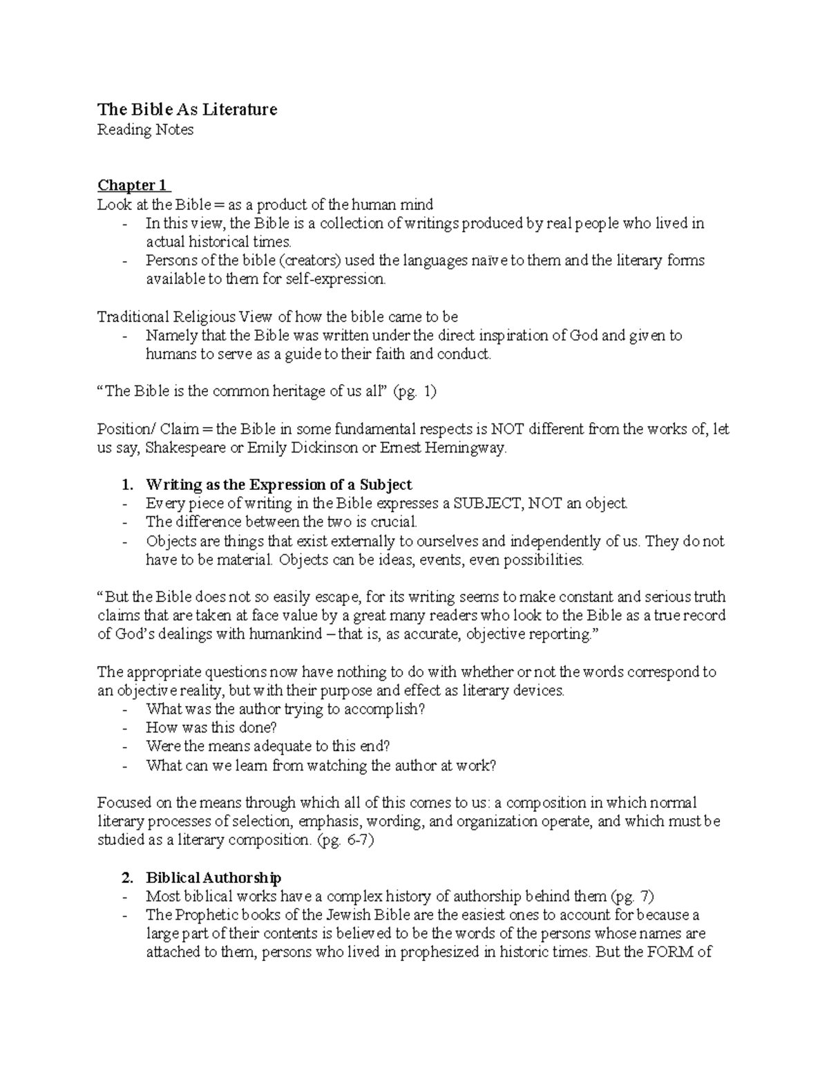 The Bible As Literature ch.1-2 reading notes - The Bible As Literature ...