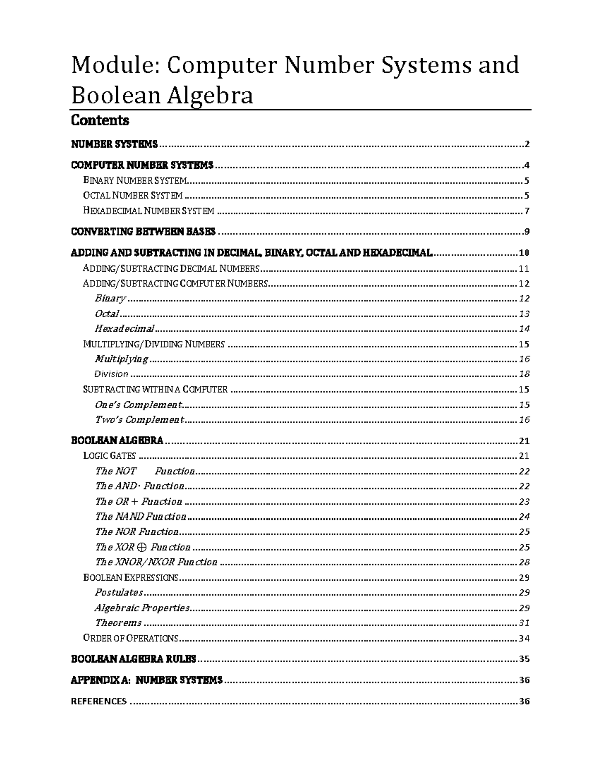 Computer Number Systems And Boolean Algebra Notes Md Module Computer Number Systems And