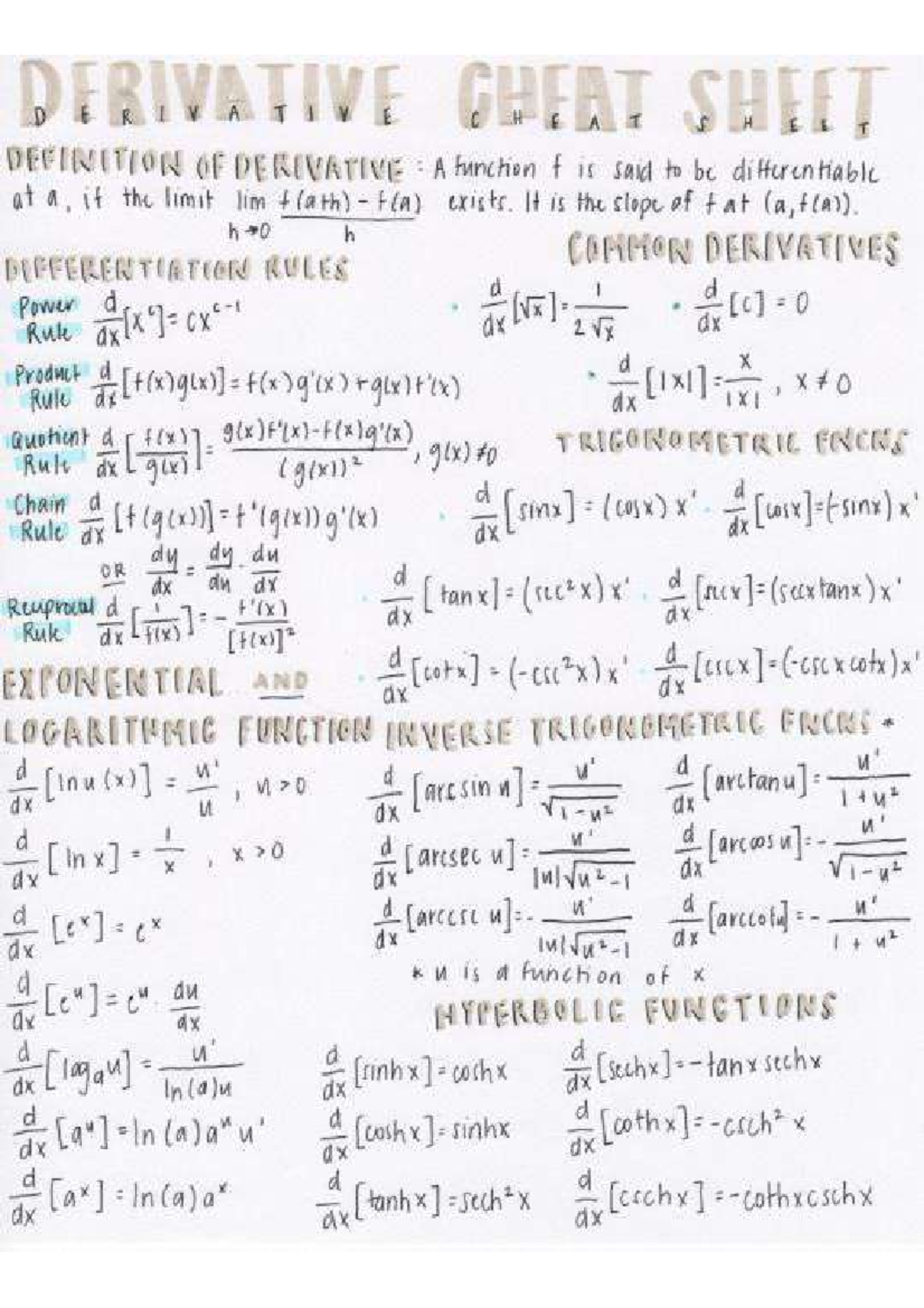 Oculus Repairo - Calculus study notes/practice material - MATH 265 ...