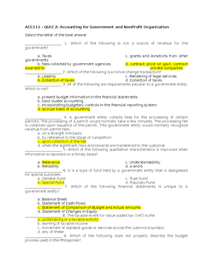 ACC 143 answer key - Preferential Taxation - ACC 143 – QUIZ 1 ...