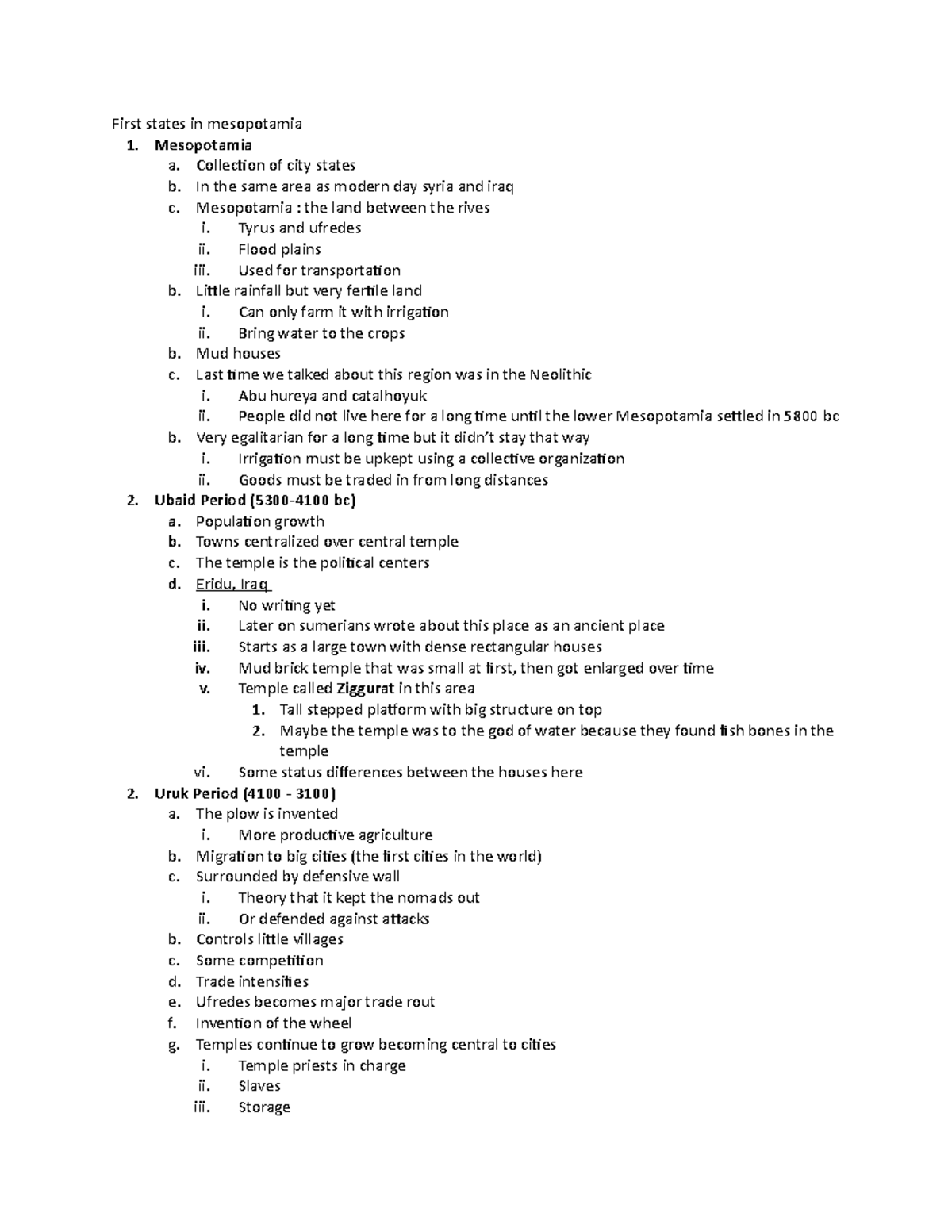 first states in Mesopotamia - Mesopotamia a. Collection of city states ...