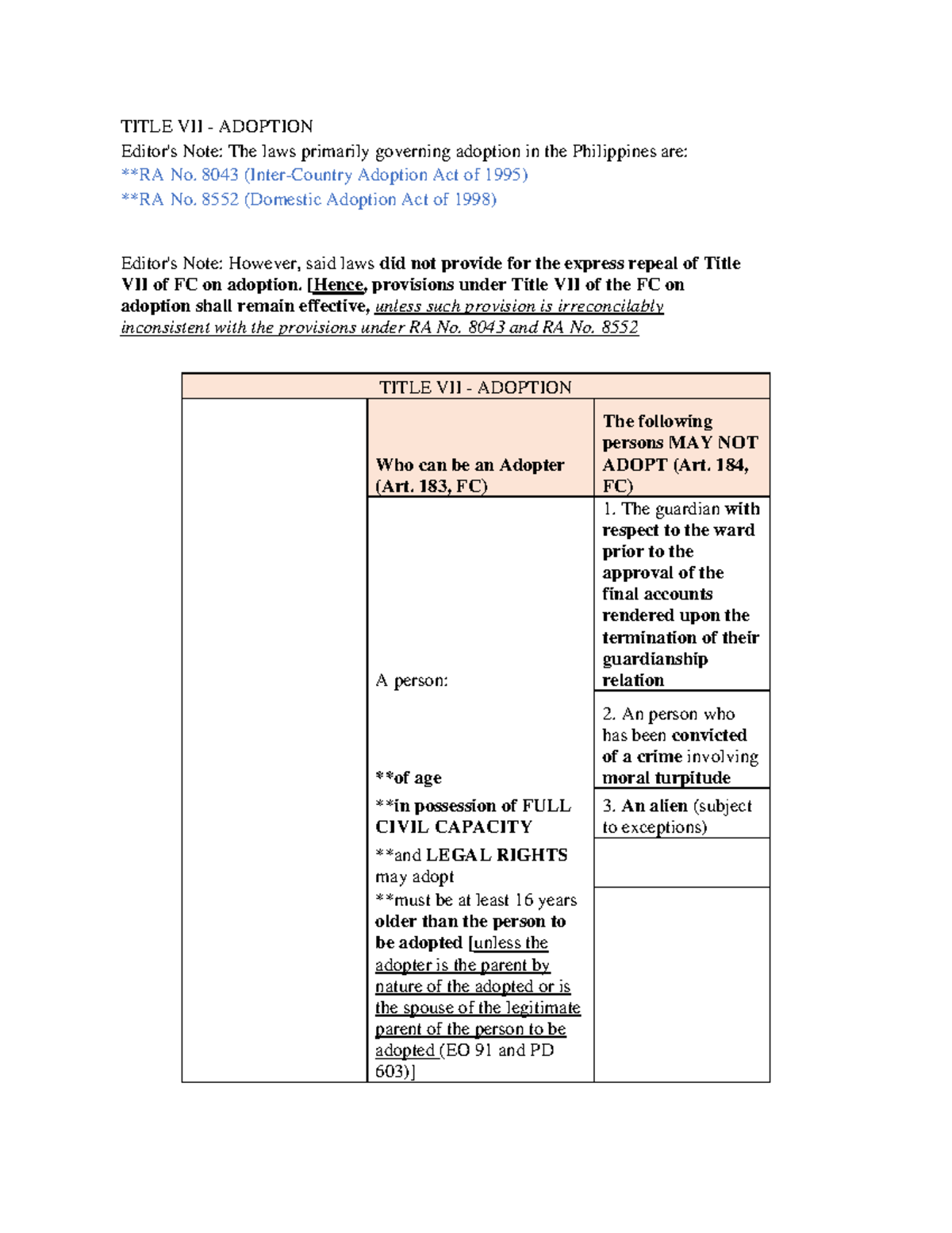 Adoption 1 - ffff - TITLE VII - ADOPTION Editor's Note: The laws ...