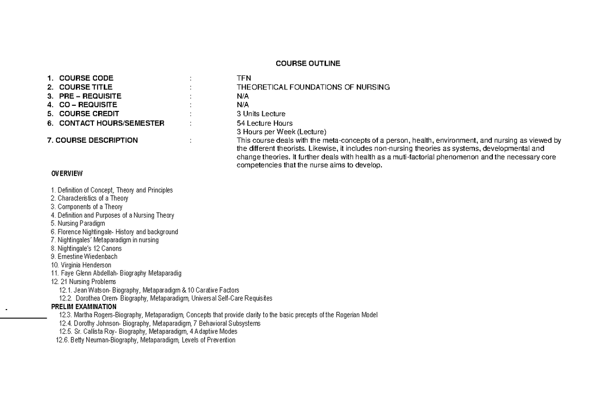 TFN - notes - COURSE OUTLINE 1. COURSE CODE : TFN 2. COURSE TITLE ...