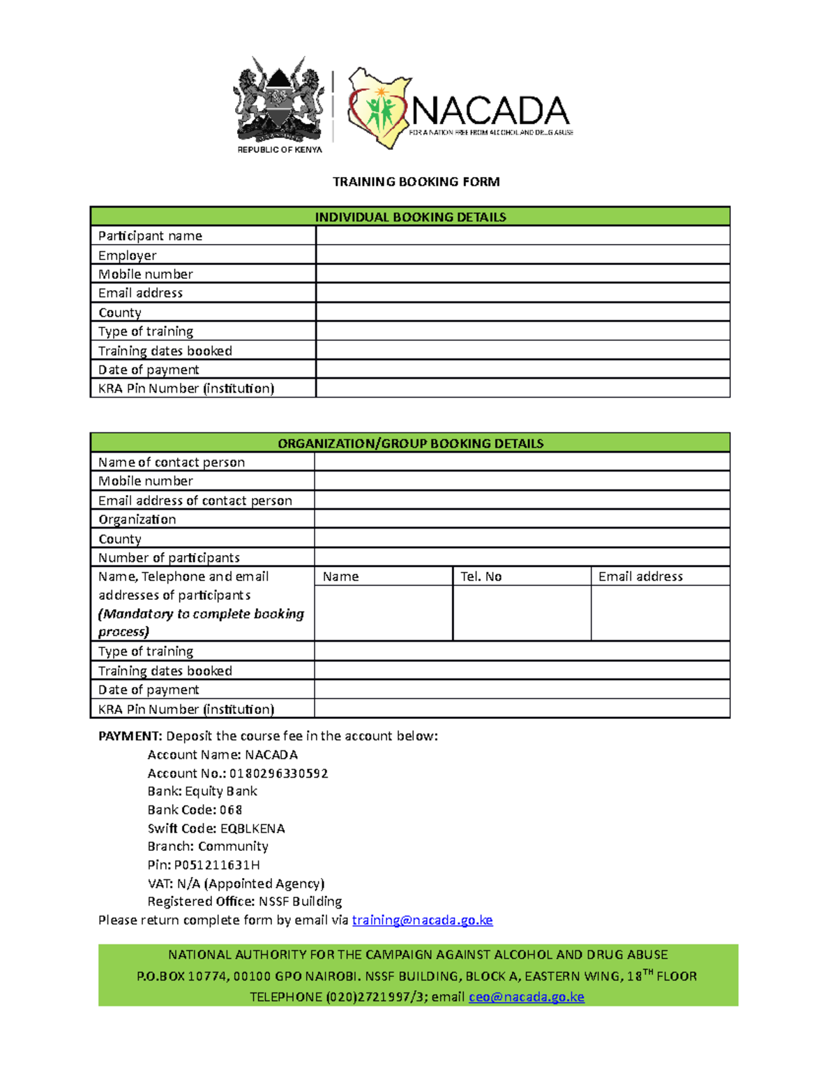 Training- Booking-FORM-2021-22 - TRAINING BOOKING FORM INDIVIDUAL ...