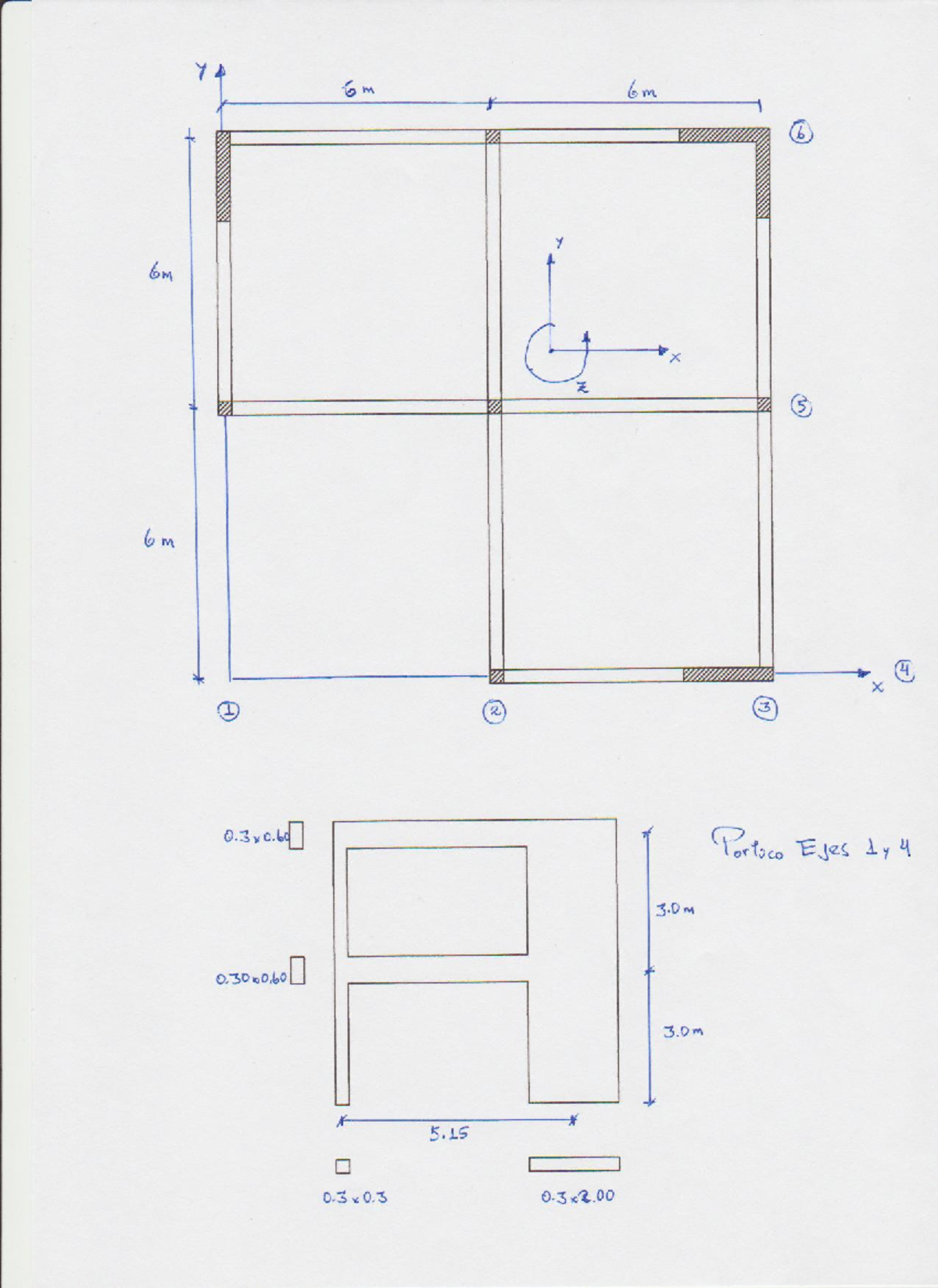 Ejemplo-ejercicio - EJEMPLO - y 6m 6m b y 6m X Z 5 6 m 4 x 1 2 3 0.3x0 ...