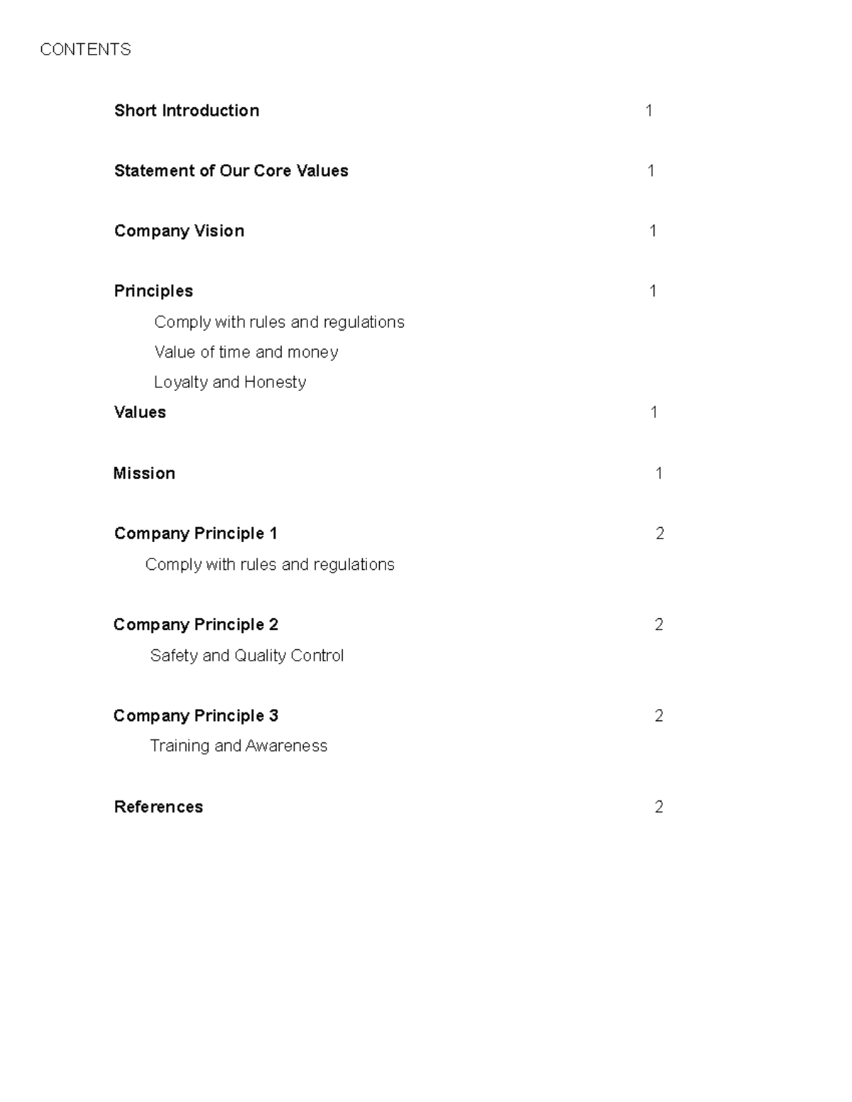 Codes of Ethics - QQQQQQ - CONTENTS Short Introduction 1 Statement of ...