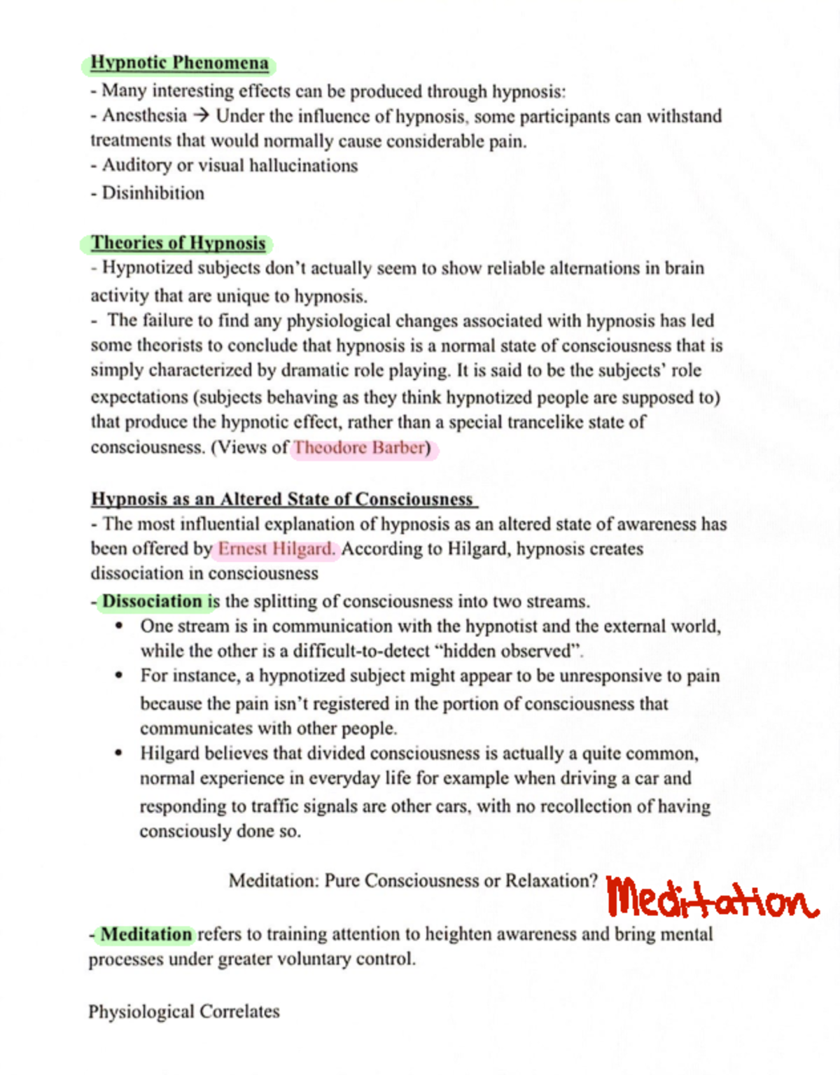 Ch. 5 Consciousness - Textbook material - PSY100Y5 - Meditation - Studocu