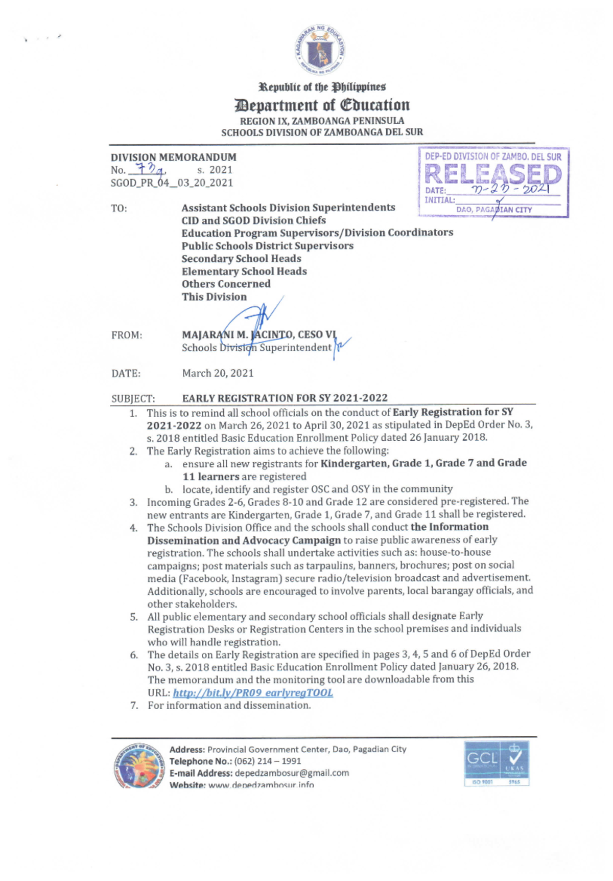 DM NO. 73 S. 2021 - vss - MAED, English - Studocu