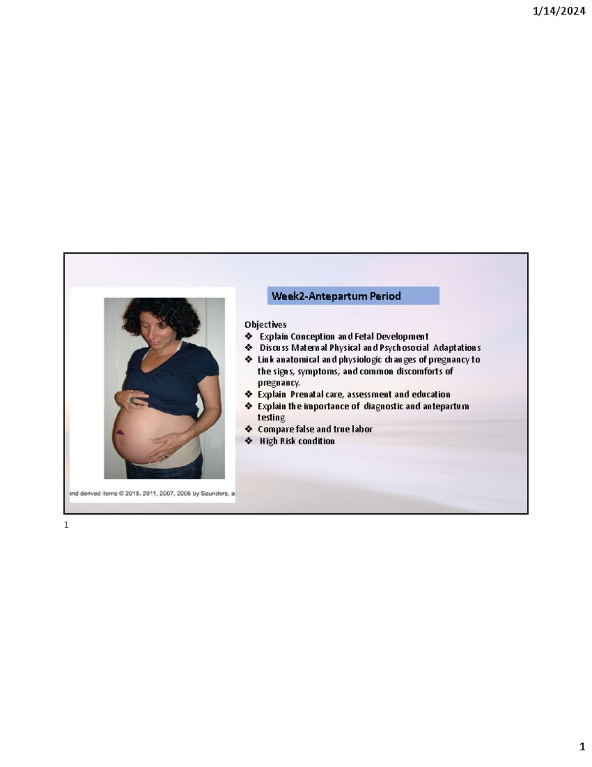 Week 2 lecture notes - Week2-Antepartum Period Objectives Explain ... Week 2 lecture notes - Week2-Antepartum Period Objectives Explain ...