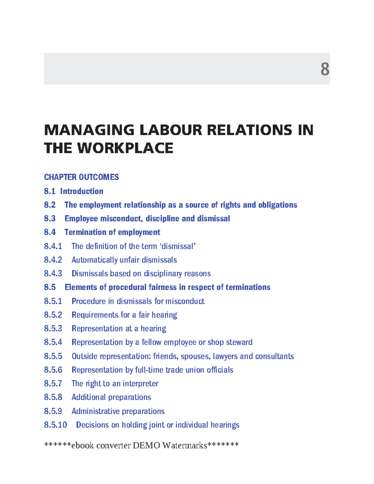 Unit 4 Full Reader - Slides - 8 MANAGING LABOUR RELATIONS IN THE ...