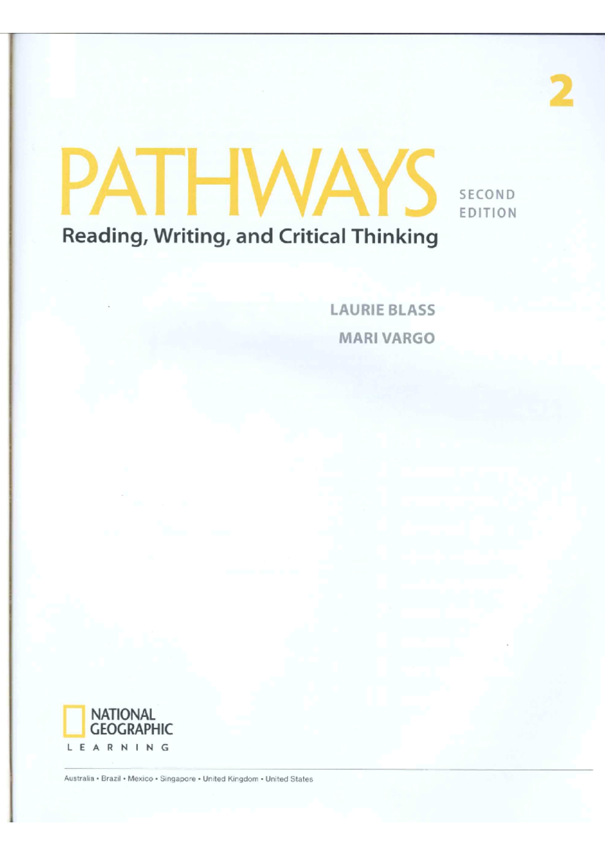 Pathways 2 Reading, Writing, and Critical Thinking (2nd Edition ...