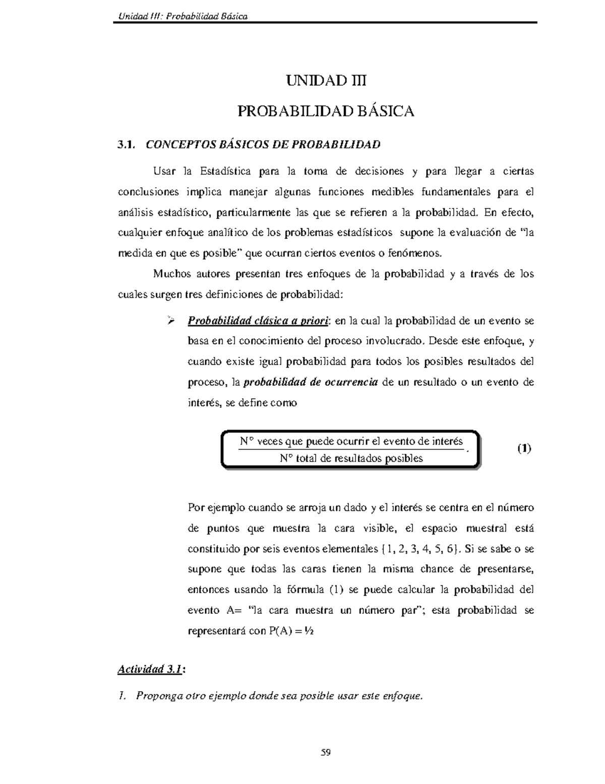 Teoria Básica de probabilidades DC - UNIDAD III PROBABILIDAD BÁSICA ...