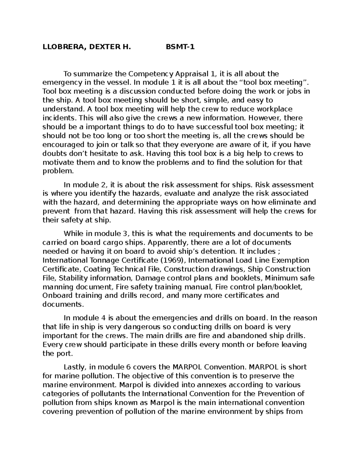 Narrative Report - Llobrera, Dexter H. (BSMT-1) - LLOBRERA, DEXTER H ...