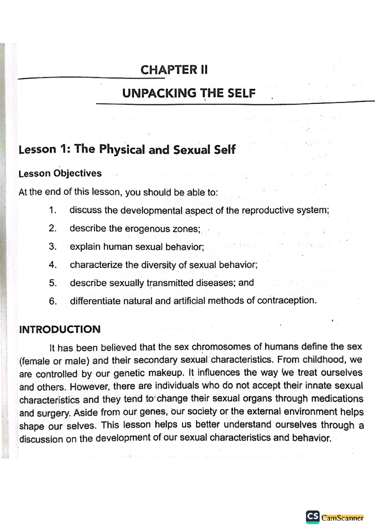 Lesson-5-Sexual-self 2 - CHAPTER II UNPACKING THE SELF Lesson 1: The Physical and Sexual Self ...