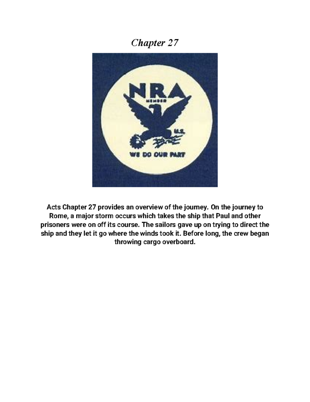 Document - Chapter 27 Acts Chapter 27 provides an overview of the ...