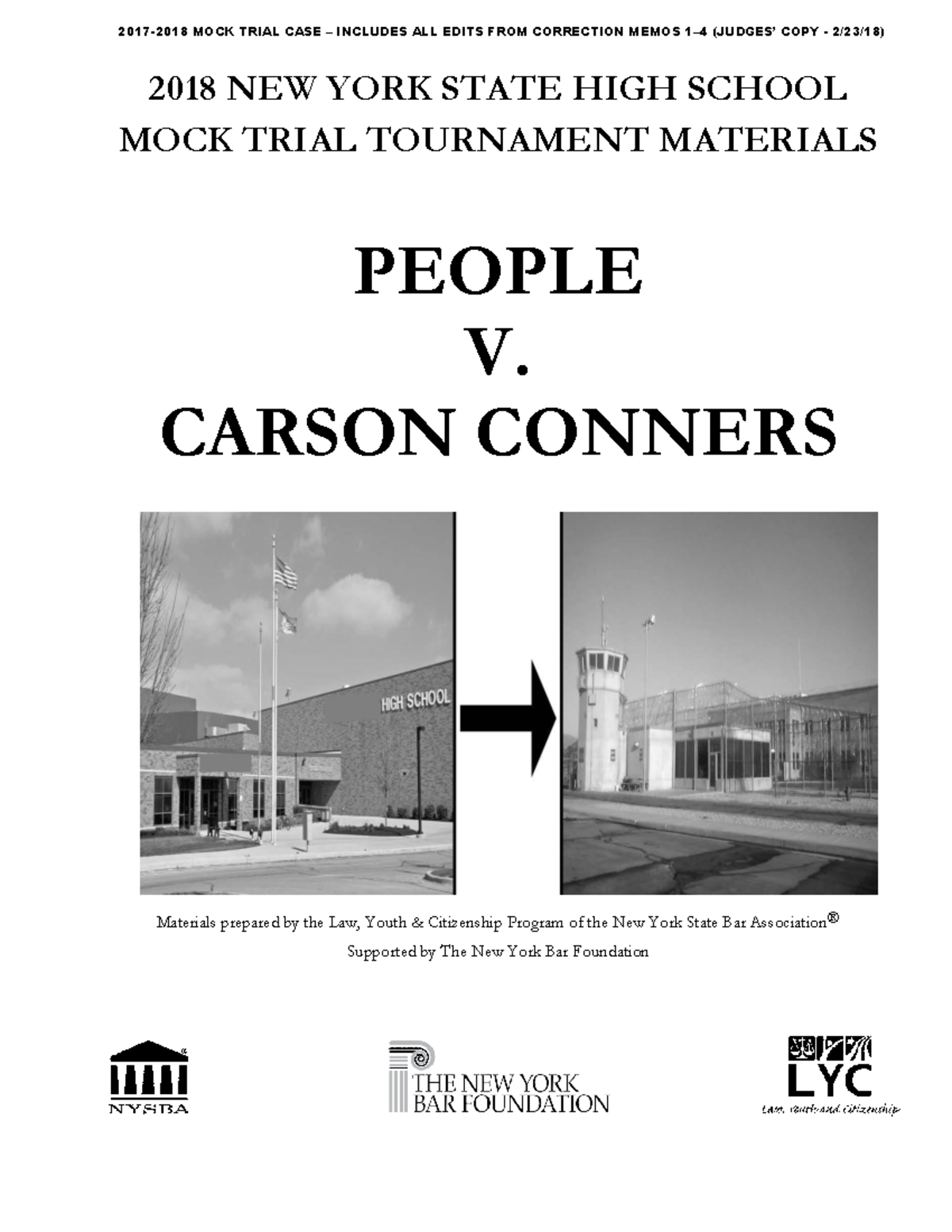 2018 People v Carson Conners criminal - 2018 NEW YORK STATE HIGH SCHOOL ...