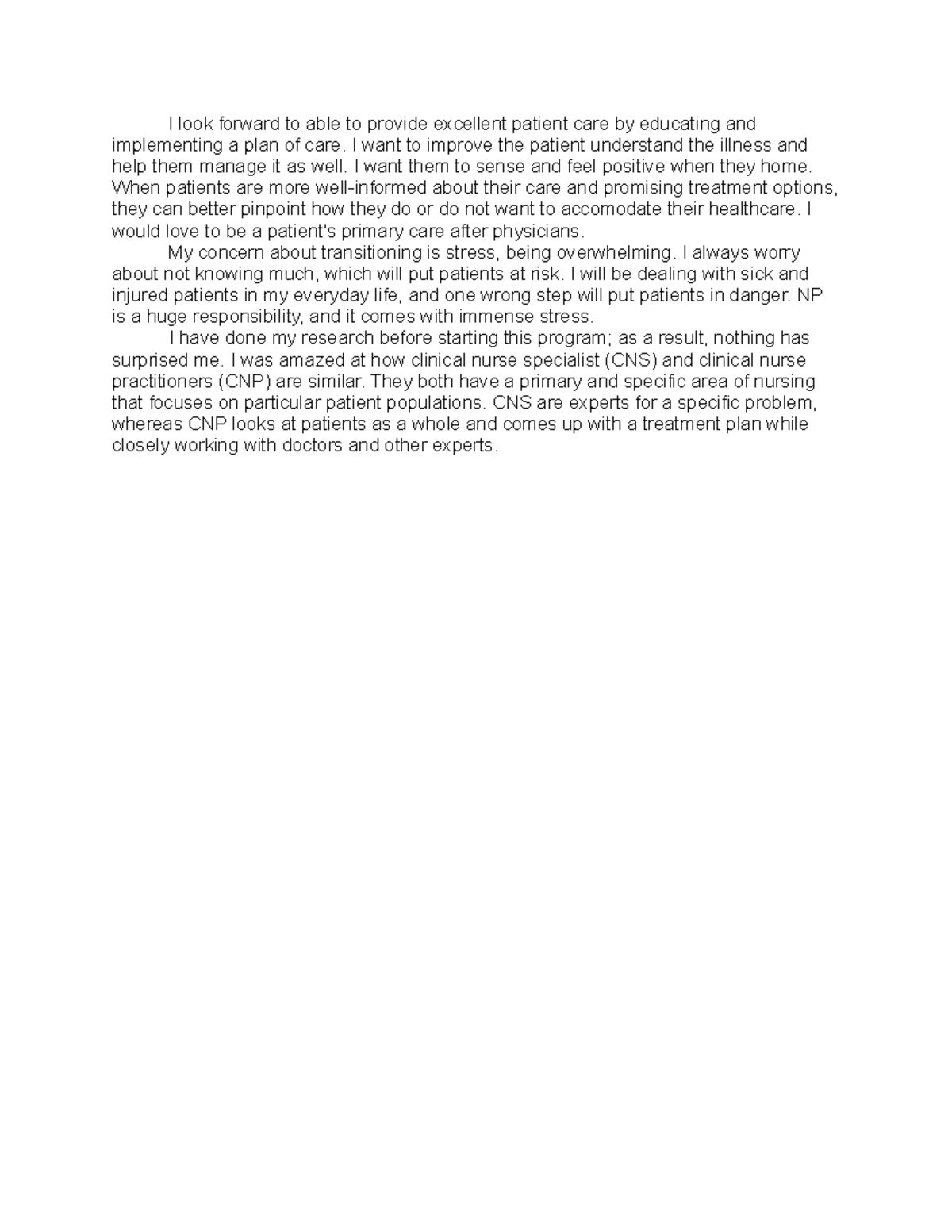 Week 2 reflection - I look forward to able to provide excellent patient ...