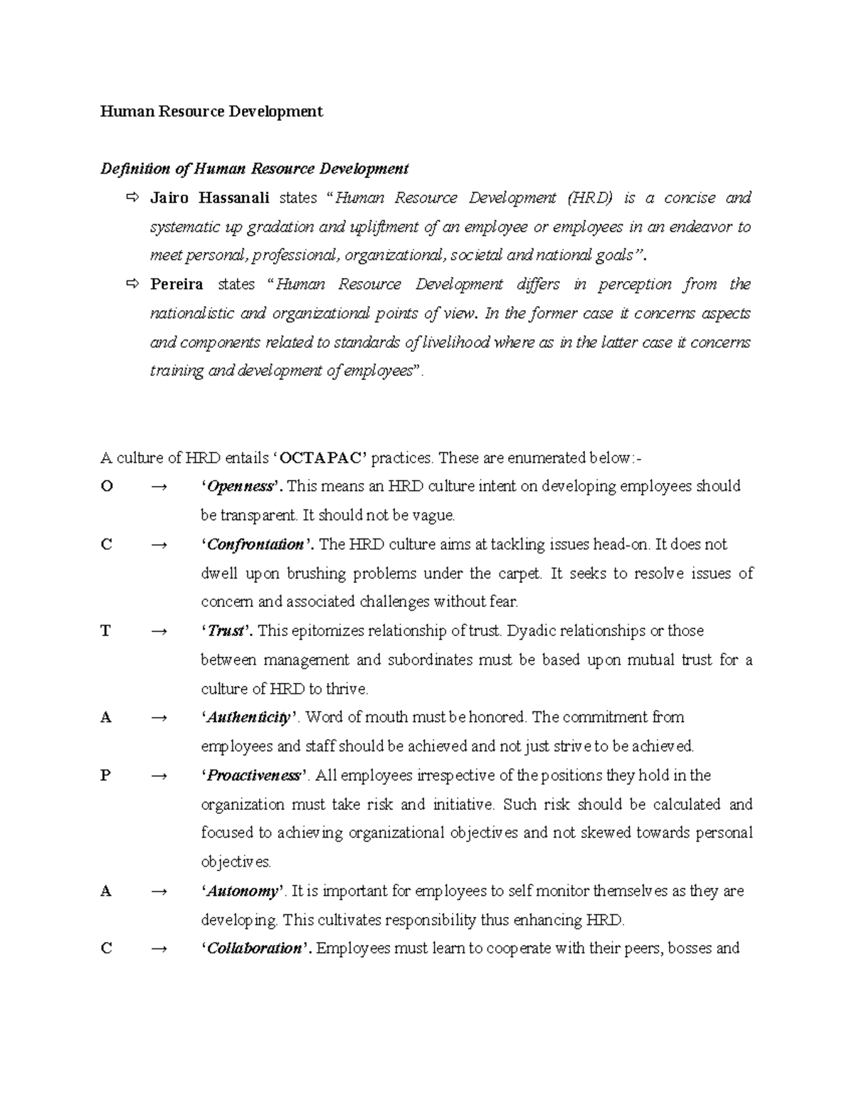 Module 3 Human Resource Development - Human Resource Development ...