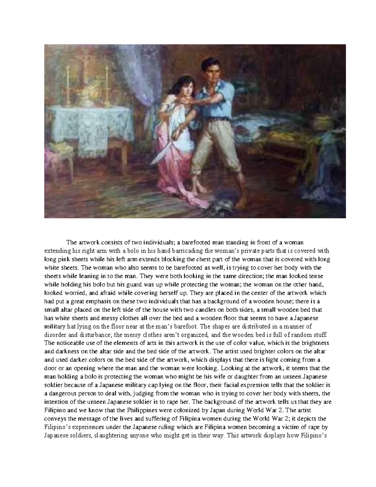Ilagan Analysis Defense Of The Filipina Woman's Honour - The artwork ...