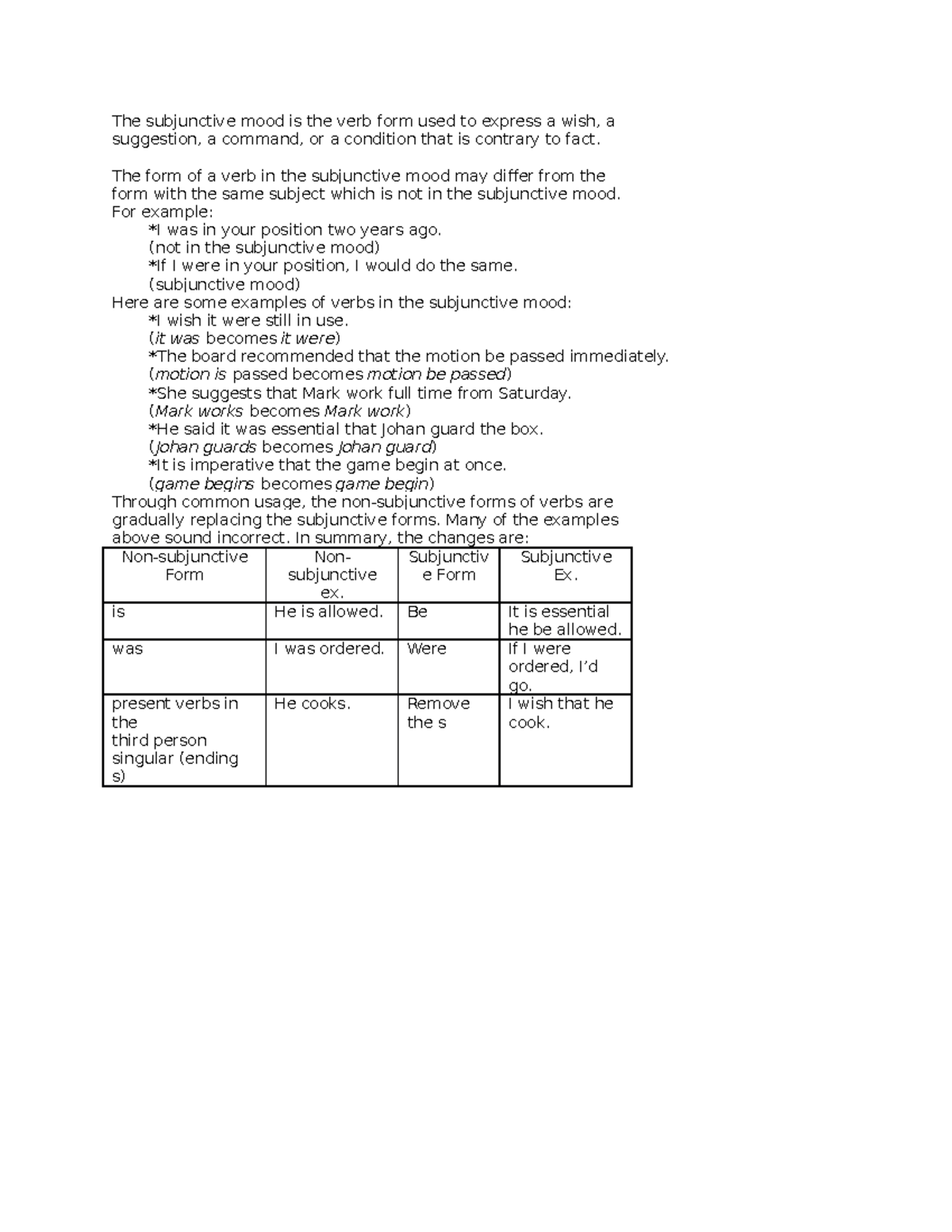 Subjunctive mood of verb - The subjunctive mood is the verb form used ...