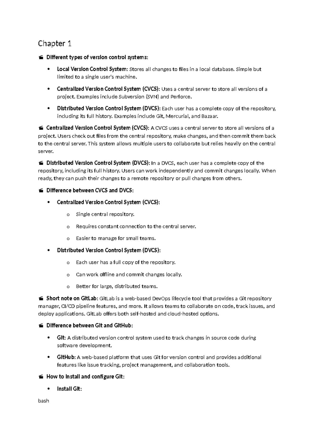 Git long answer - Gir notes - Chapter 1 Different types of version ...
