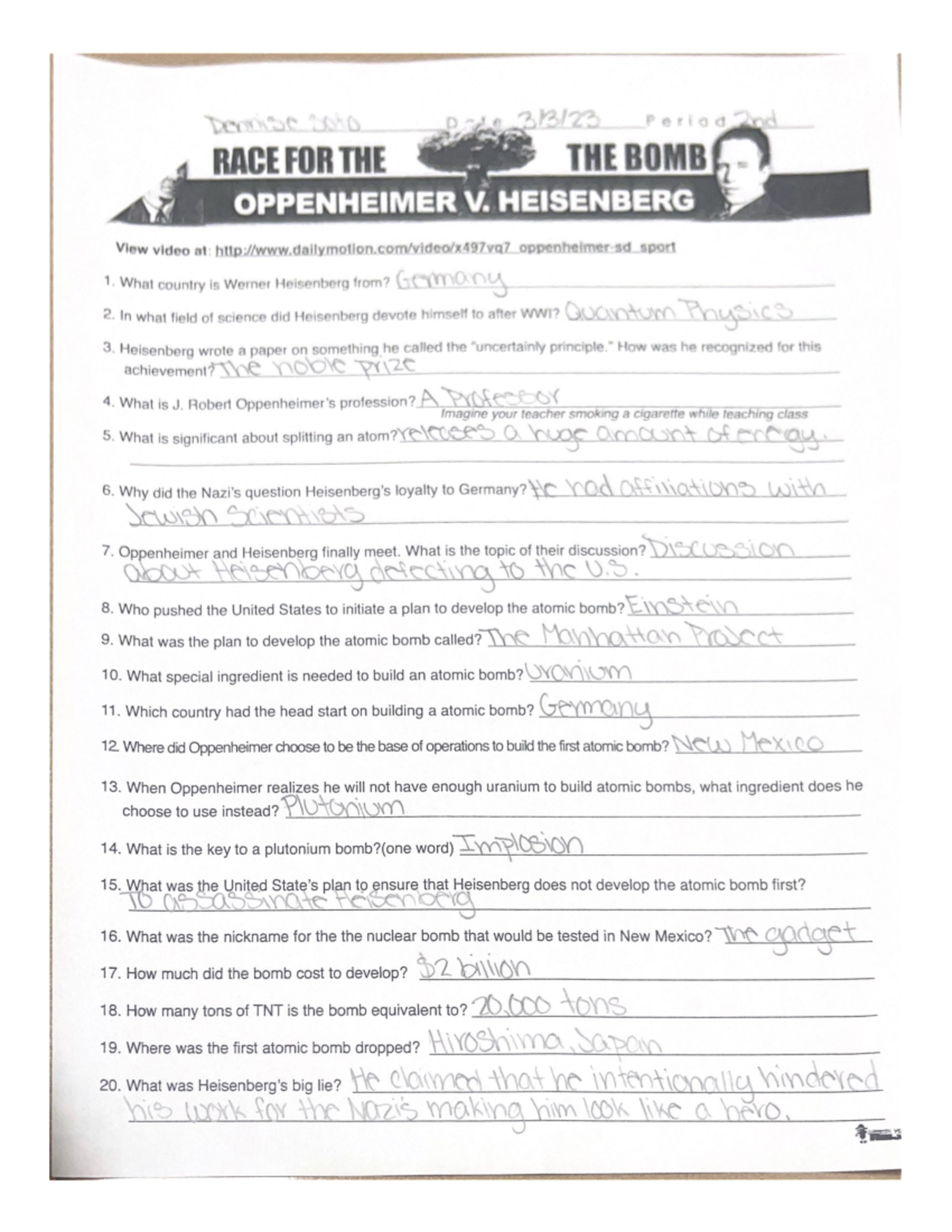 RACE FOR THE - Here is the answer key. - Studocu