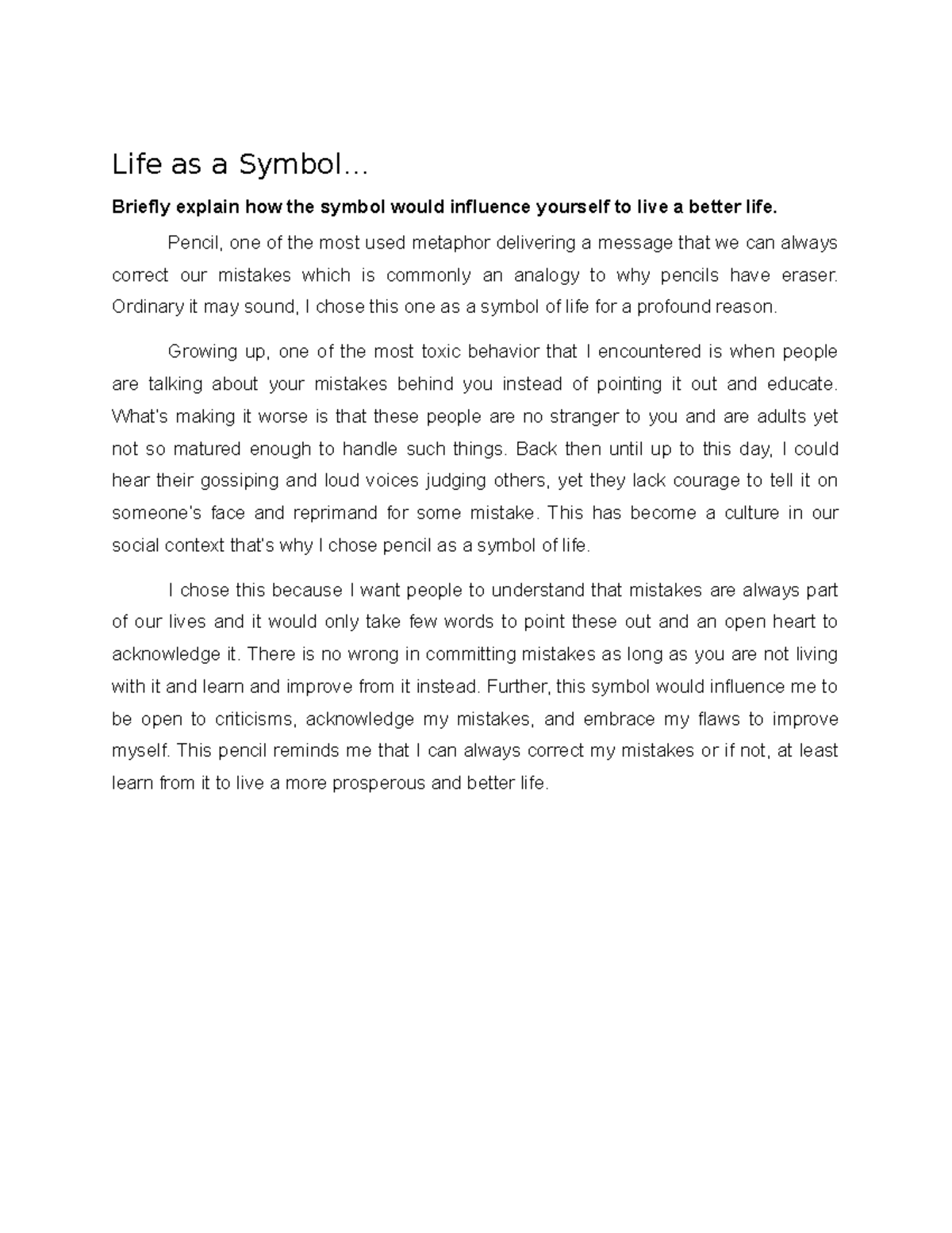 Ucsp.symbol of life - UCSP - Life as a Symbol... Briefly explain how ...