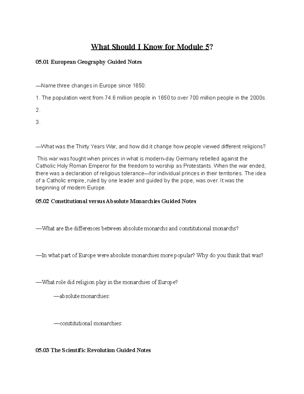 Module 5 Notes - assignment - What Should I Know for Module 5? 05 ...